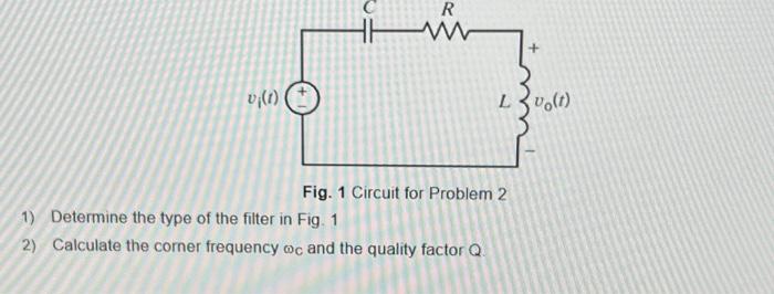 Solved Fig. 1 Circuit for Problem 2 1) Determine the type of | Chegg.com