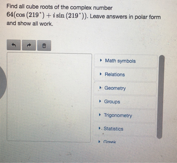 Solved find all cube roots of the complex number | Chegg.com
