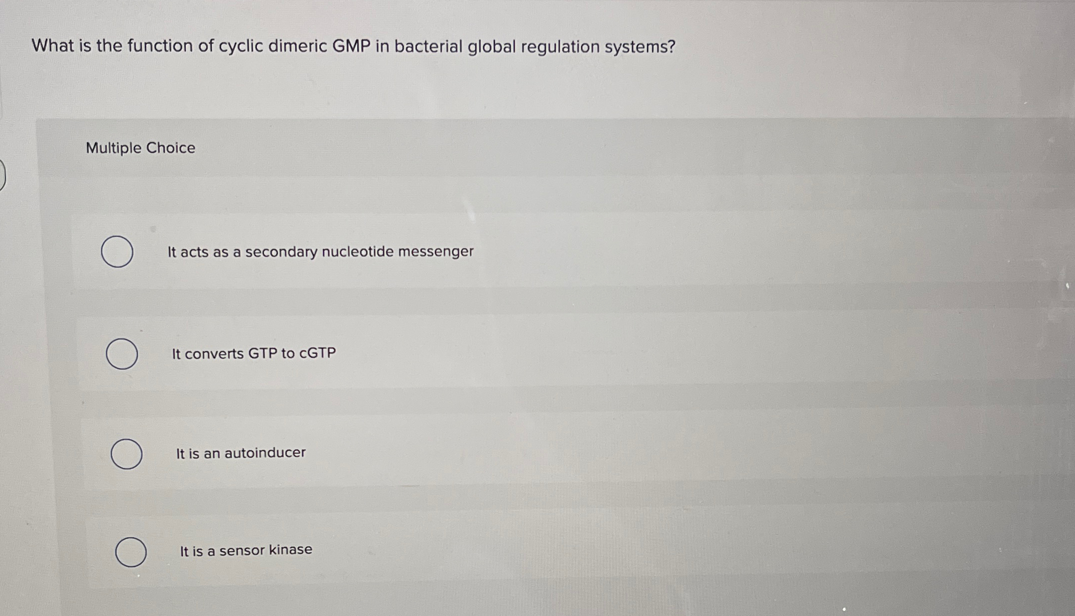 Solved What is the function of cyclic dimeric GMP in | Chegg.com