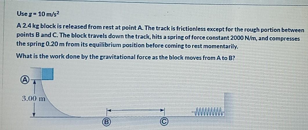 Solved Use g = 10 m/s2 A 2.4 kg block is released from rest | Chegg.com