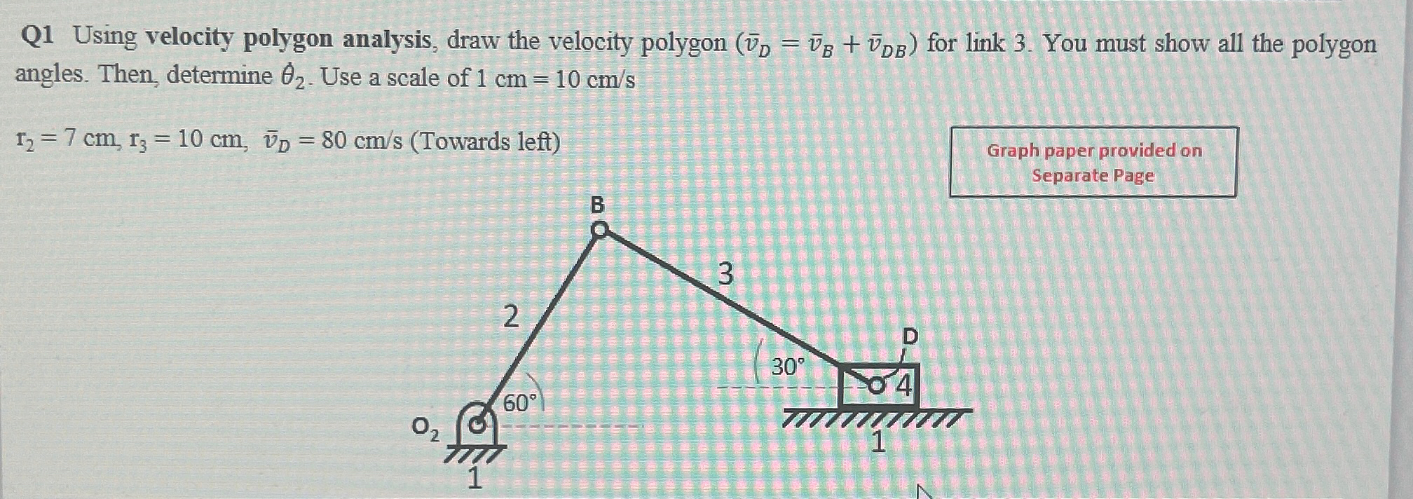 Q1 Using velocity polygon analysis, draw the | Chegg.com Q1 Using velocity polygon analysis, draw the | Chegg.com