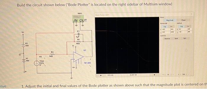 Solved Build the circuit shown below ("Bode Plotter" is | Chegg.com