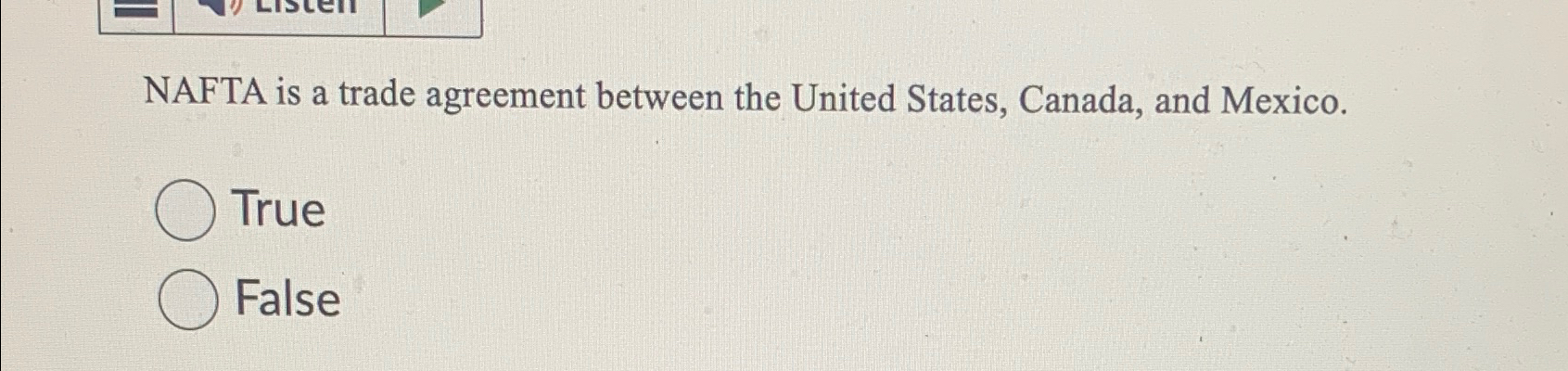 Solved NAFTA is a trade agreement between the United States, | Chegg.com