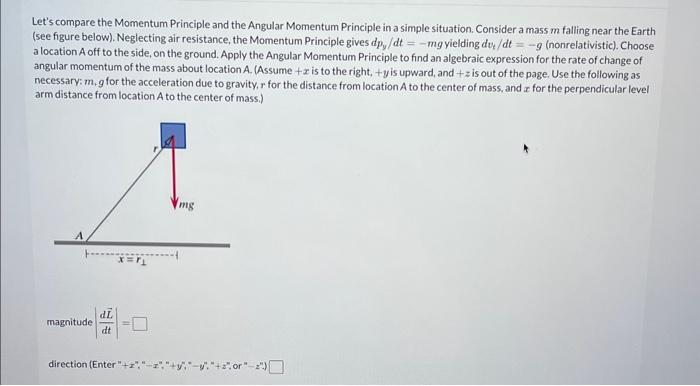 Solved Let's compare the Momentum Principle and the Angular | Chegg.com