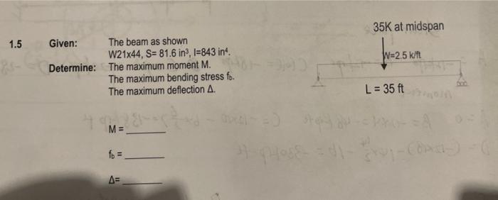 [Solved]: The beam as shown W21x44, ( mathrm{S}=81.6 mat
