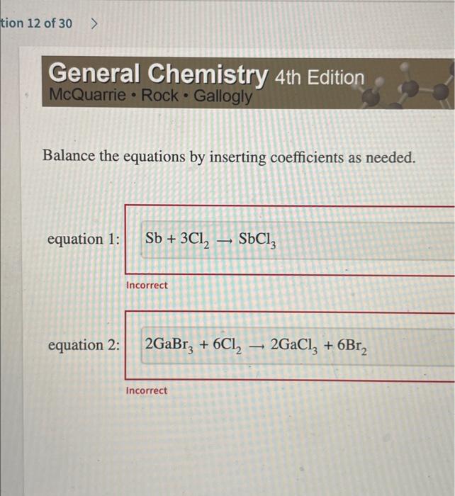 Solved Balance the equations by inserting coefficients as | Chegg.com