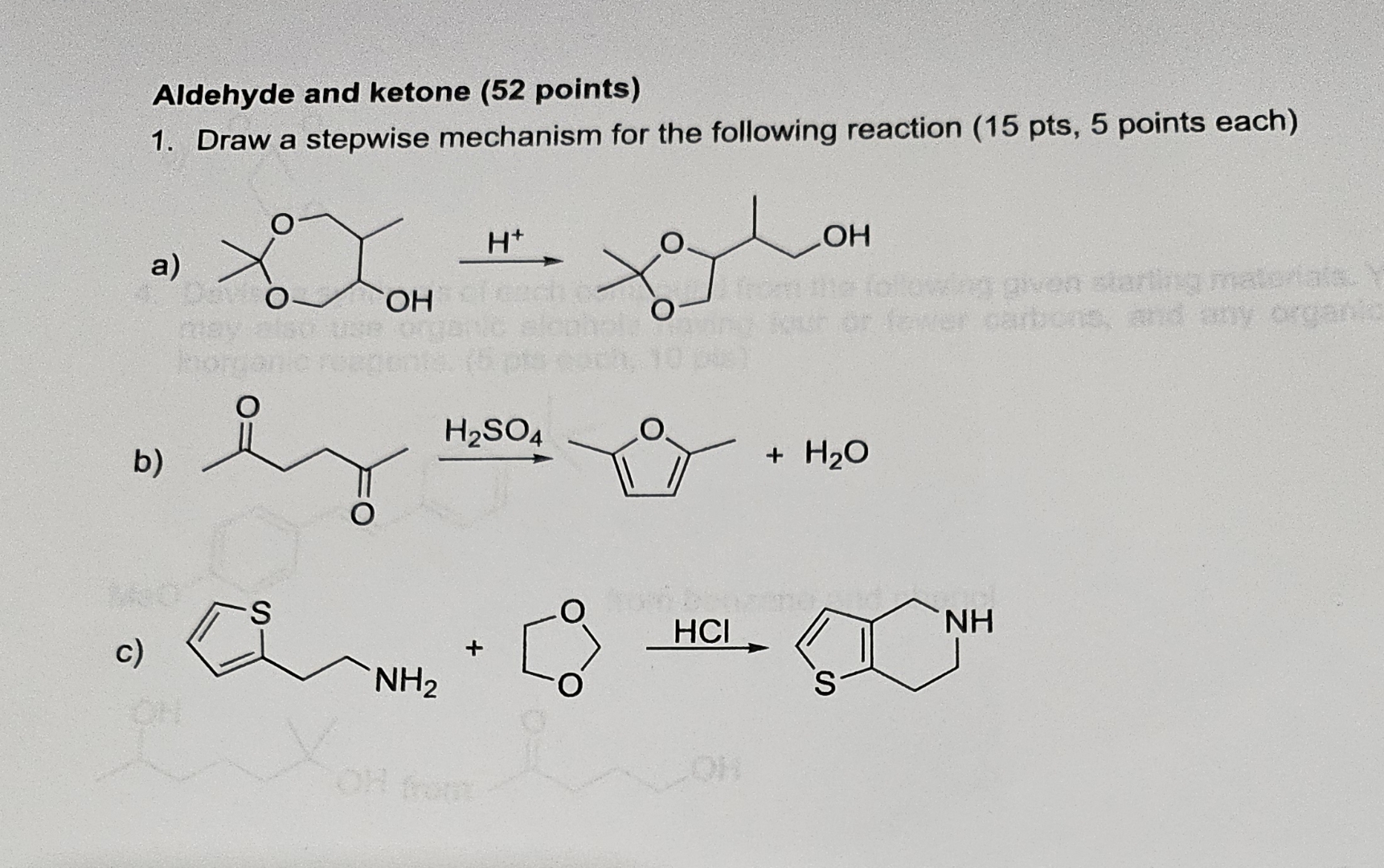 Solved Aldehyde and ketone (52 ﻿points)Draw a stepwise | Chegg.com