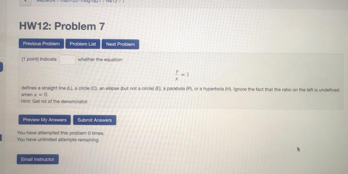 Solved Rhw12 HW12: Problem 7 Previous Probler Problem List | Chegg.com