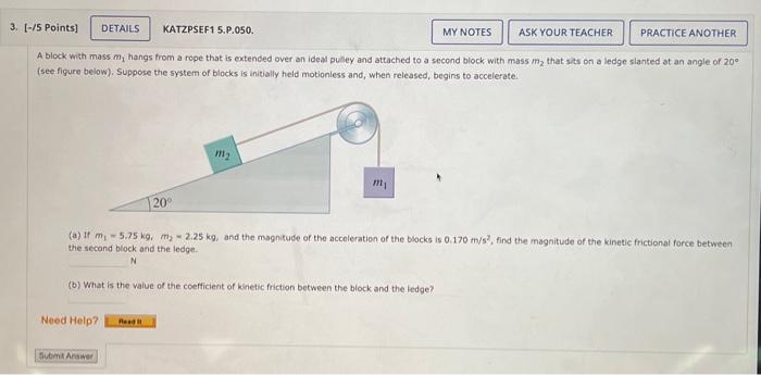 Solved A block with mass m1 hangs from a rope that is | Chegg.com