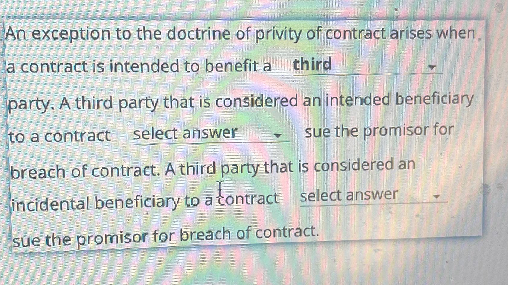 Solved An exception to the doctrine of privity of contract | Chegg.com