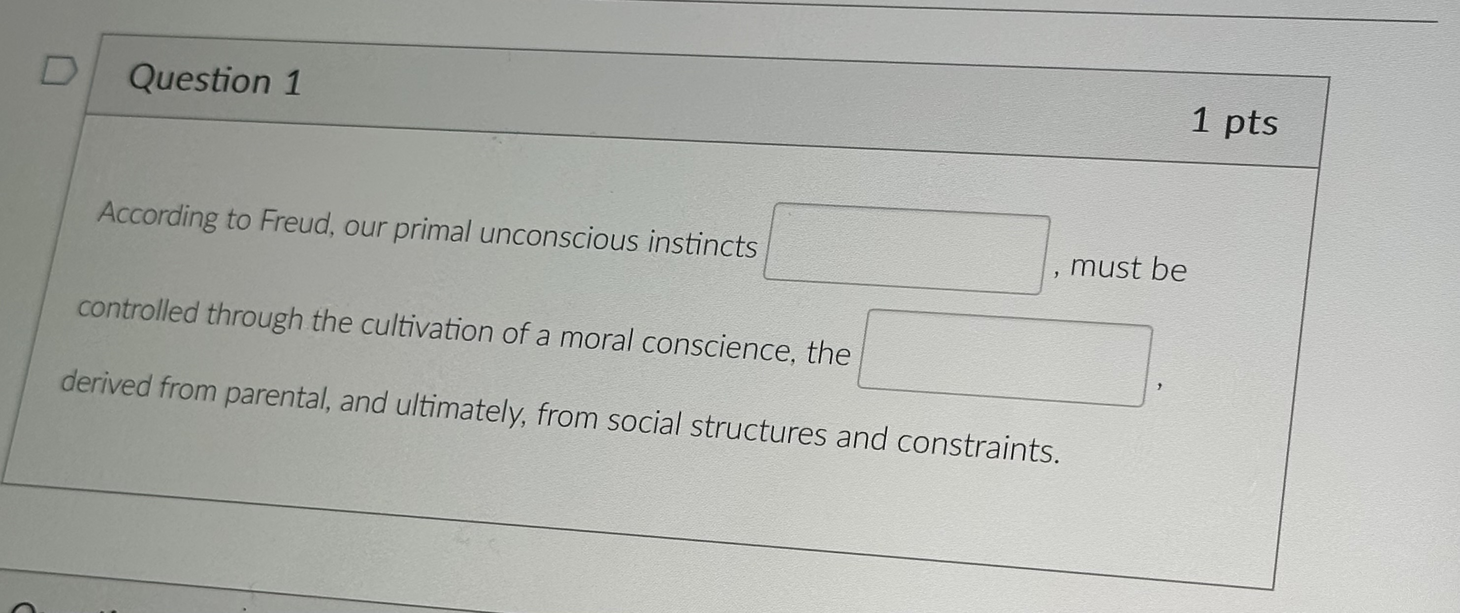 Solved Question 11 ﻿ptsAccording to Freud, our primal | Chegg.com