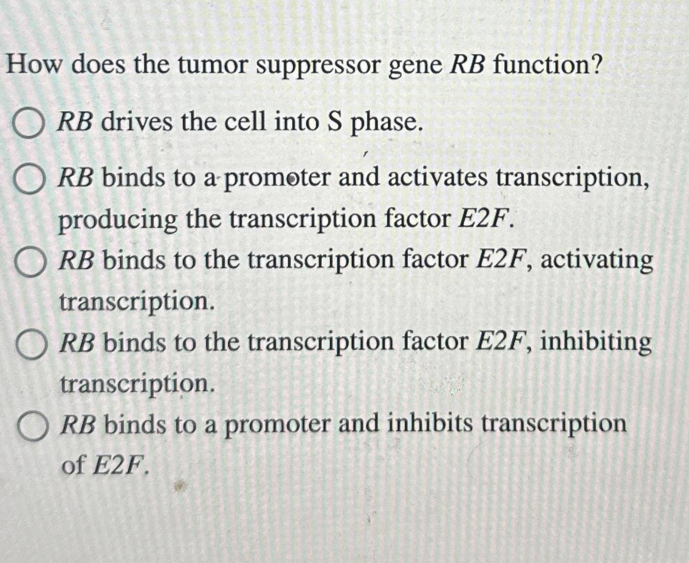 Solved How does the tumor suppressor gene RB ﻿function?RB | Chegg.com