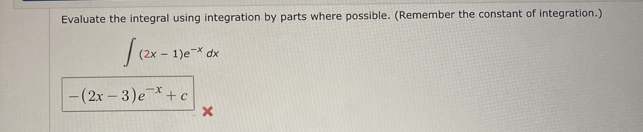 Solved Evaluate the integral using integration by parts | Chegg.com