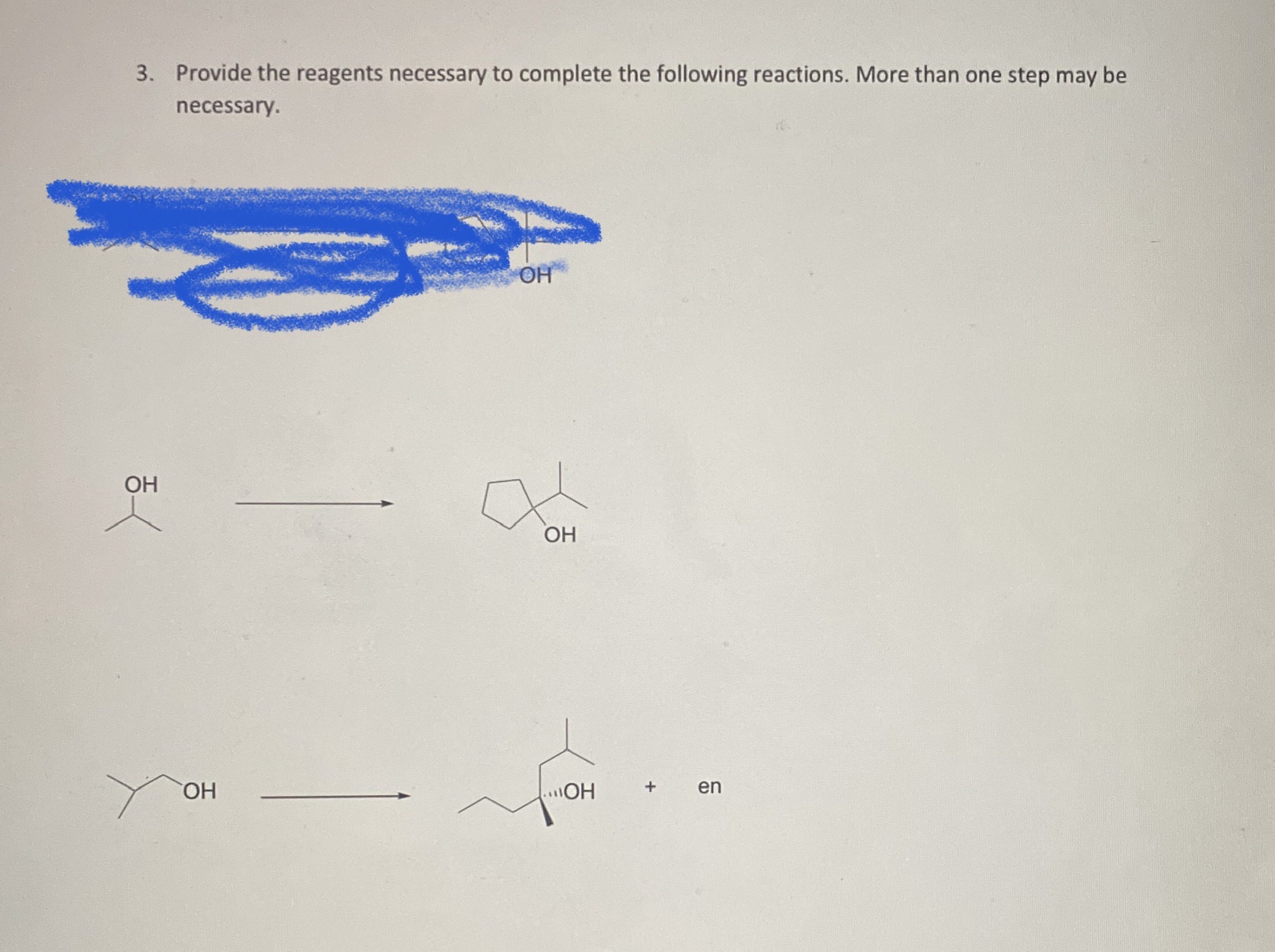 Solved Provide the reagents necessary to complete the | Chegg.com