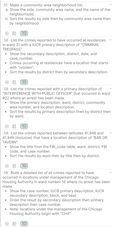 Solved 1.1 ﻿Make a community-area neighborhood list.a. ﻿Show | Chegg.com