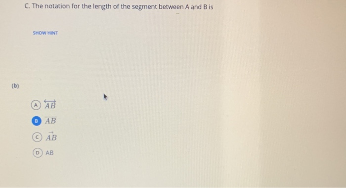 Solved C. The notation for the length of the segment between | Chegg.com