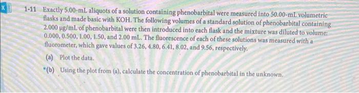 Solved -11 Exactly 5.00−mL aliquots of a solution containing | Chegg.com