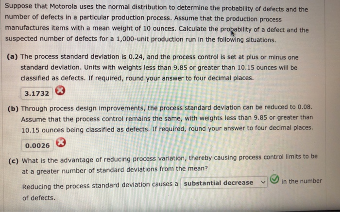 Solved Suppose that Motorola uses the normal distribution to | Chegg.com