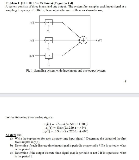 Solved Problem 1: (10 + 10 +5= 25 Points) (Cognitive C4) A | Chegg.com