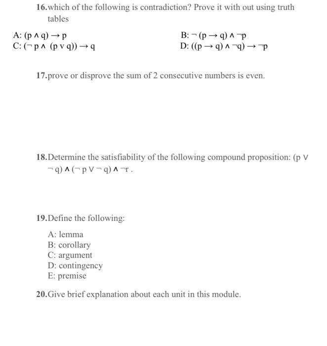 Solved 17.prove or disprove the sum of 2 consecutive numbers | Chegg.com