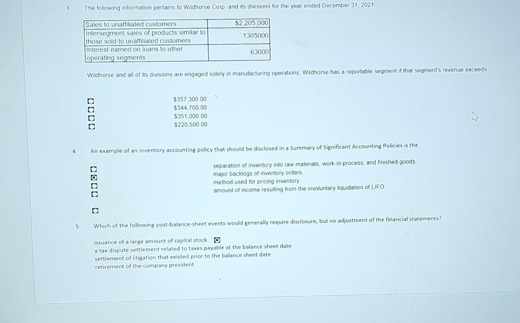Solved An example of an inventory accounting policy that | Chegg.com