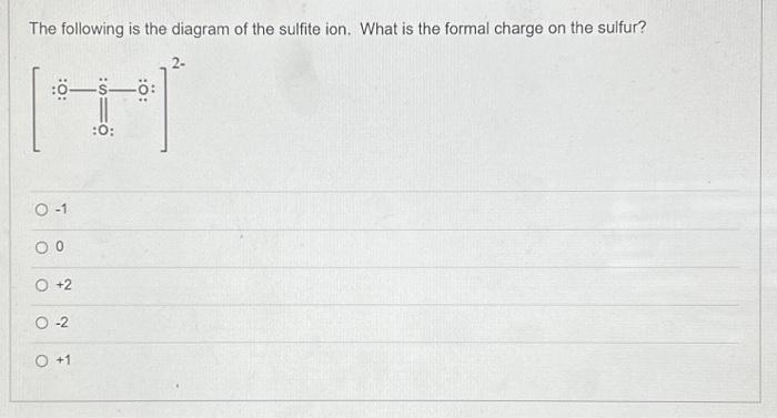 Solved The following is the diagram of the sulfite ion. What | Chegg.com