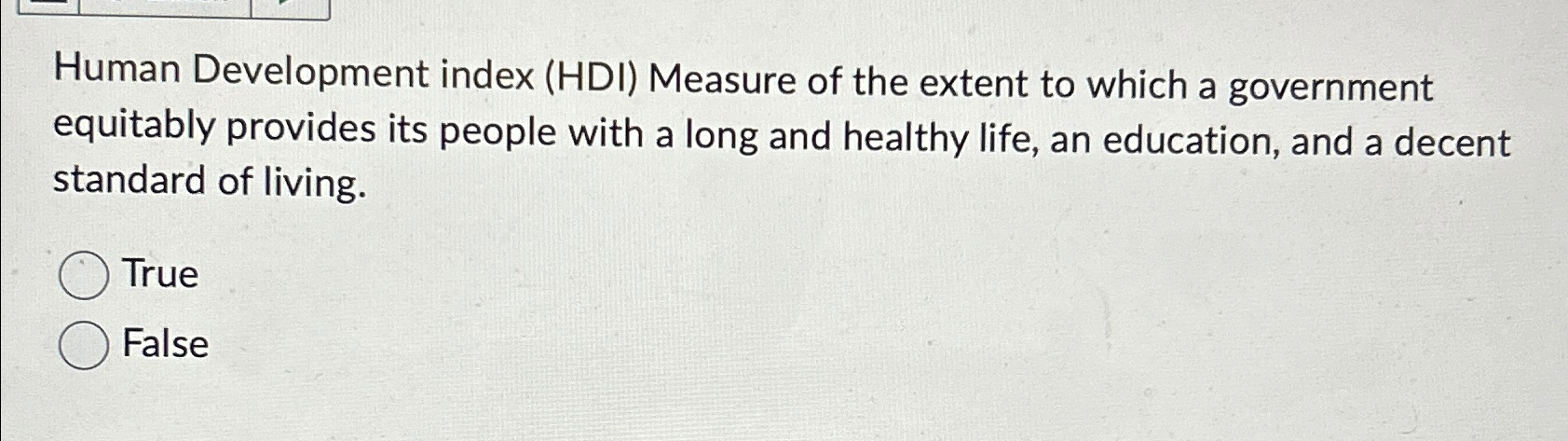 Solved Human Development index (HDI) ﻿Measure of the extent | Chegg.com