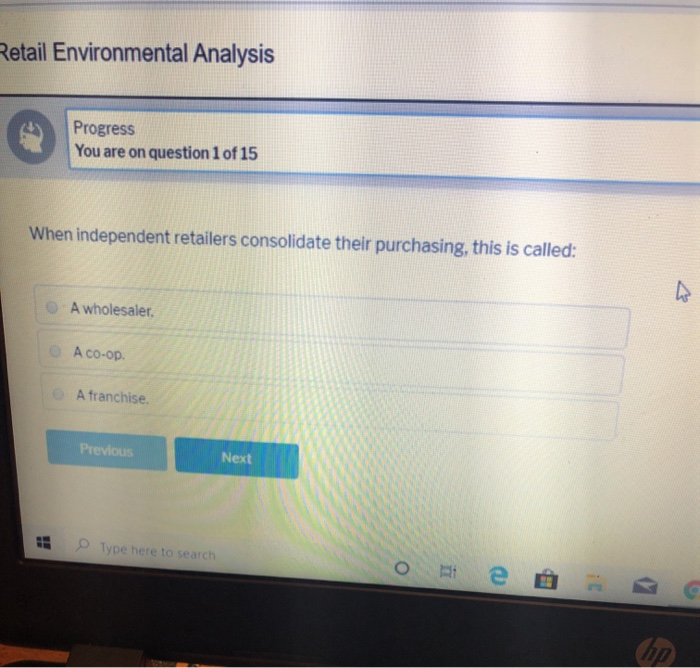 Solved Retail Environmental Analysis Progress You are on | Chegg.com