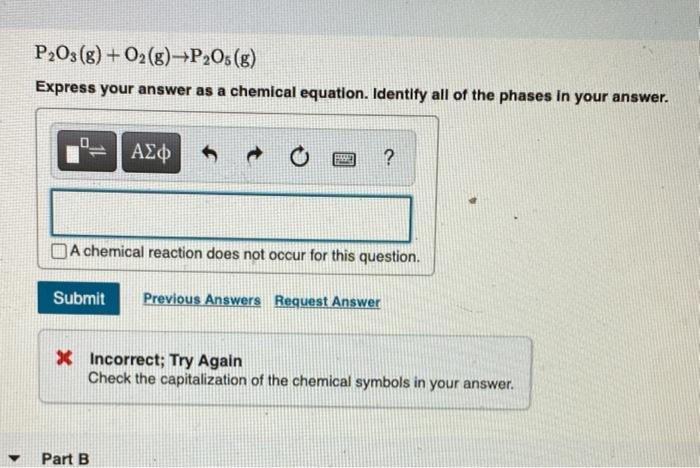 Solved P2O3(g) + O2(g) +P2Os(g) Express your answer as a | Chegg.com
