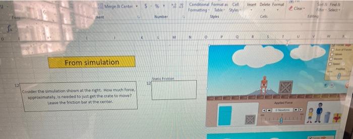Merge & Center $ % Insert Delete Format Conditional | Chegg.com