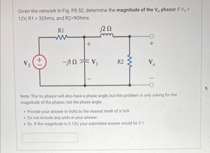 Solved Given the network in Fig. P8.52, determine the | Chegg.com