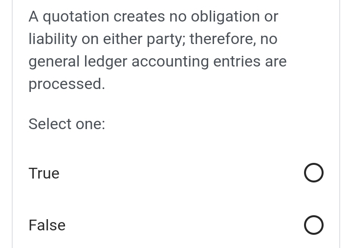 Solved A quotation creates no obligation or liability on | Chegg.com