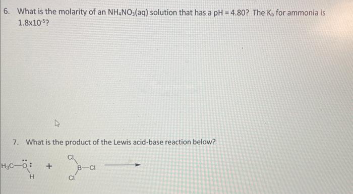 Solved 6. What is the molarity of an NH4NO3(aq) solution | Chegg.com