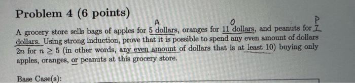Solved Problem 4 ( 6 points) A grocery store sells bags of | Chegg.com