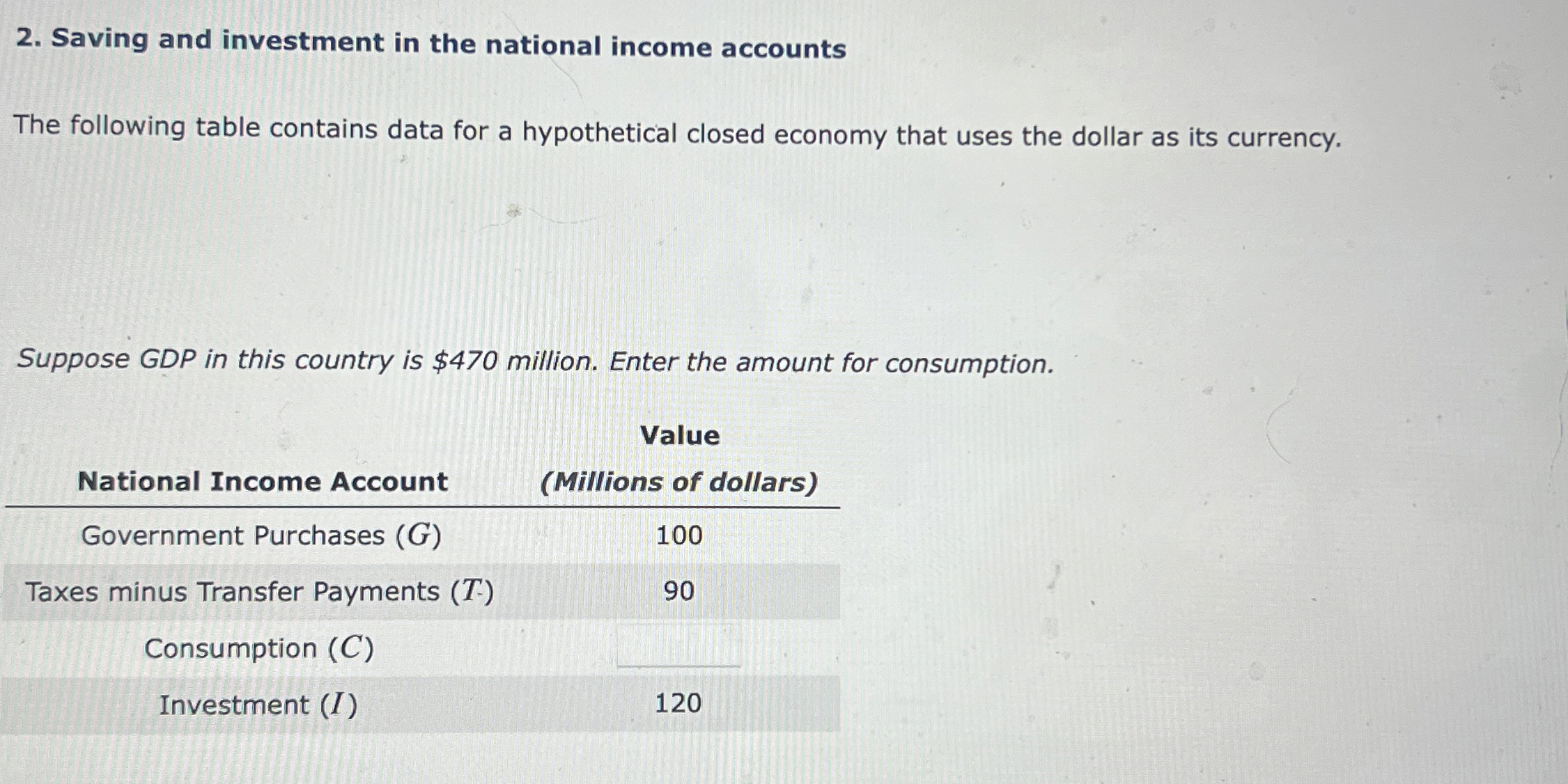 Solved Saving and investment in the national income | Chegg.com