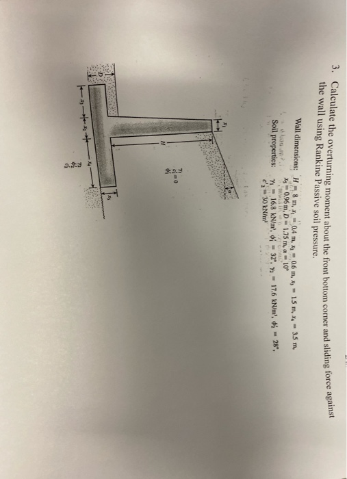 Solved 3. Calculate the overturning moment about the front | Chegg.com