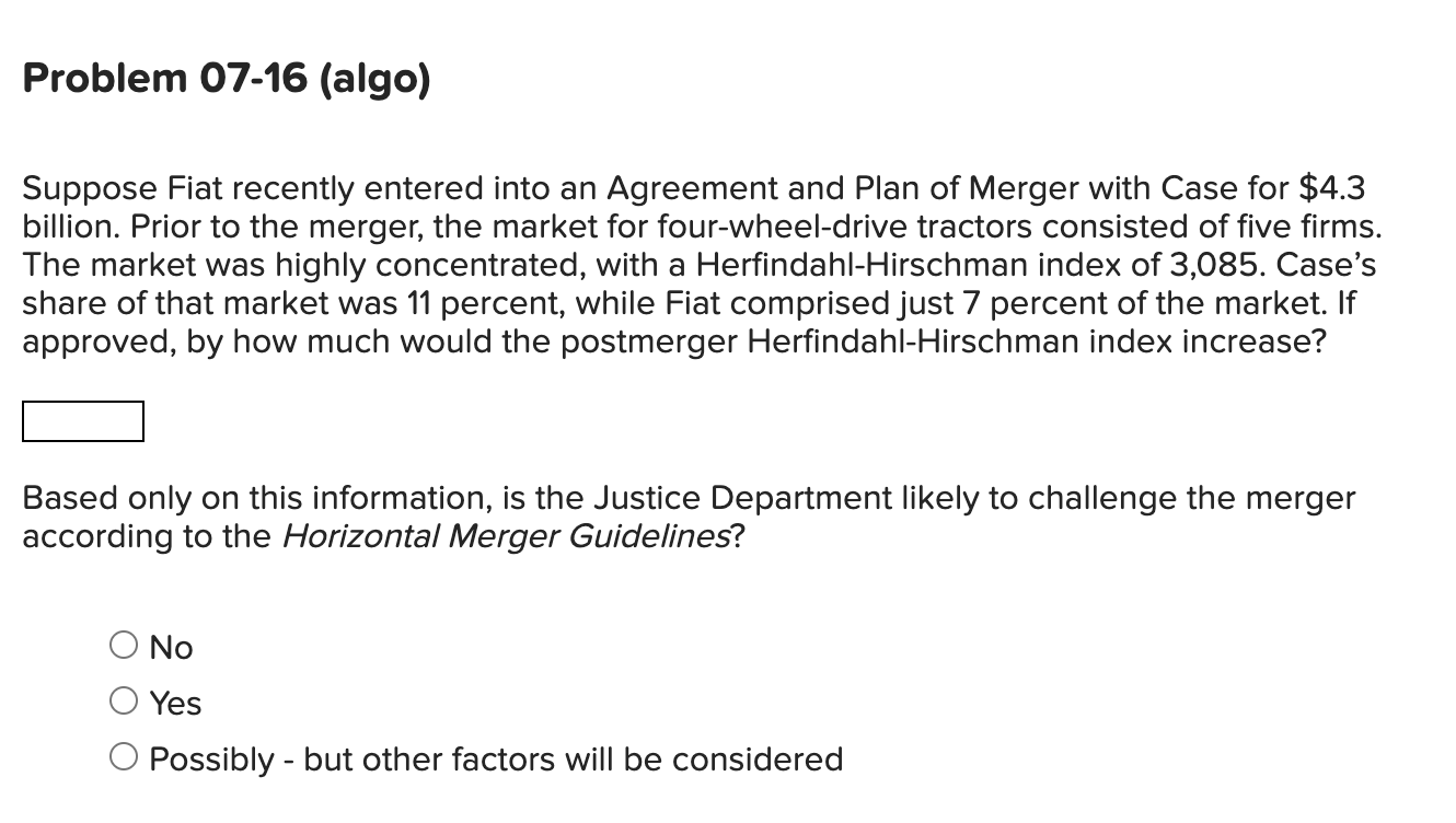 Solved Problem 07-16 (algo)Suppose Fiat recently entered | Chegg.com