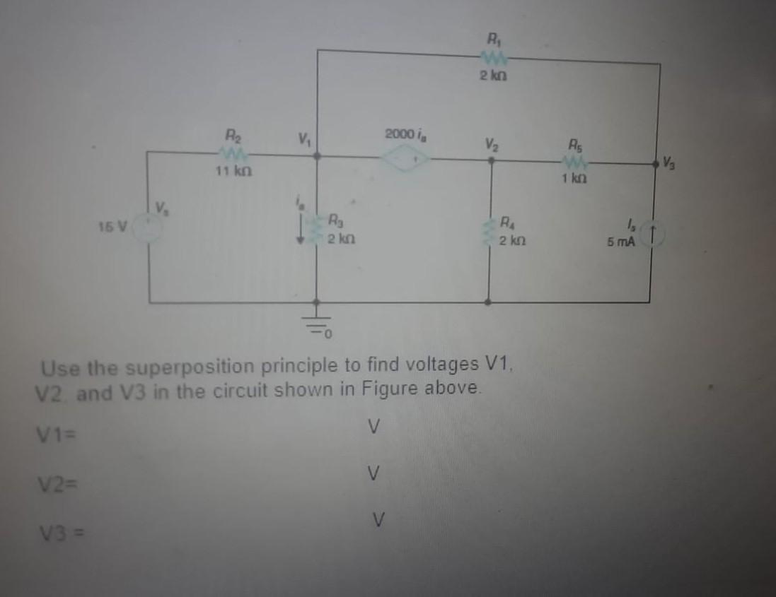 Solved Use the superposition principle to find voltages V1. | Chegg.com