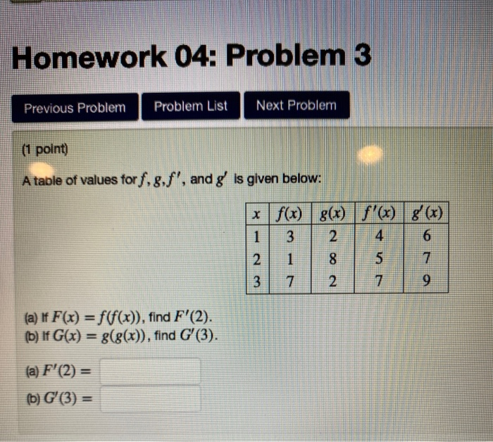 Solved Homework 04: Problem 3 Previous Problem Problem List | Chegg.com