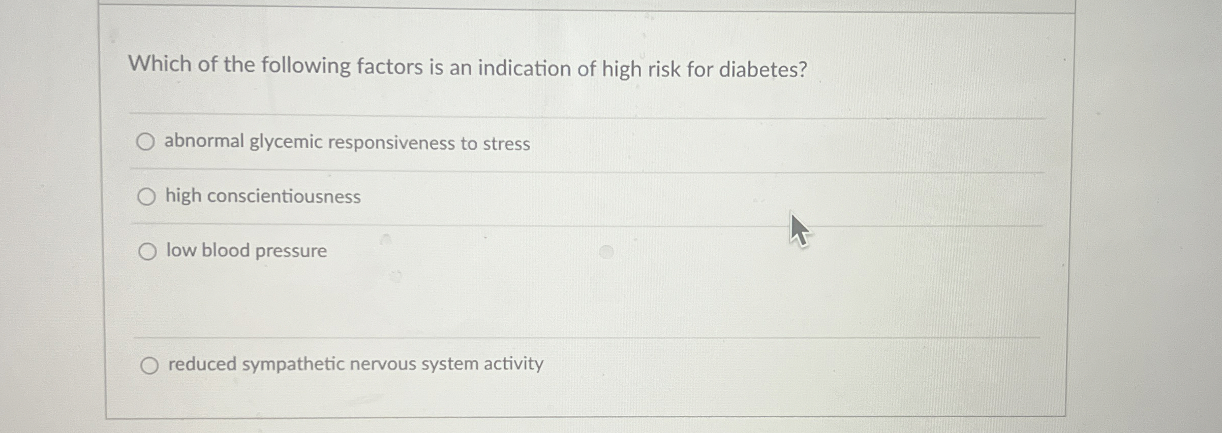 Solved Which of the following factors is an indication of | Chegg.com