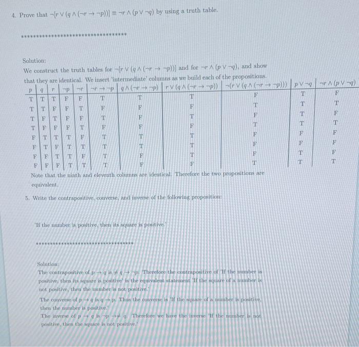 Solved Prove that ¬∣r∨(q∧(¬r→¬p))∣≡¬∧(p∨¬q) by using a truth | Chegg.com