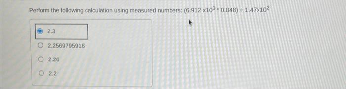 Solved Perform the following calculation using measured | Chegg.com