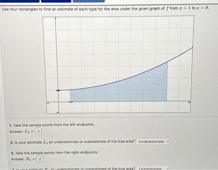 Use four rectangles to find an estimate of each type | Chegg.com