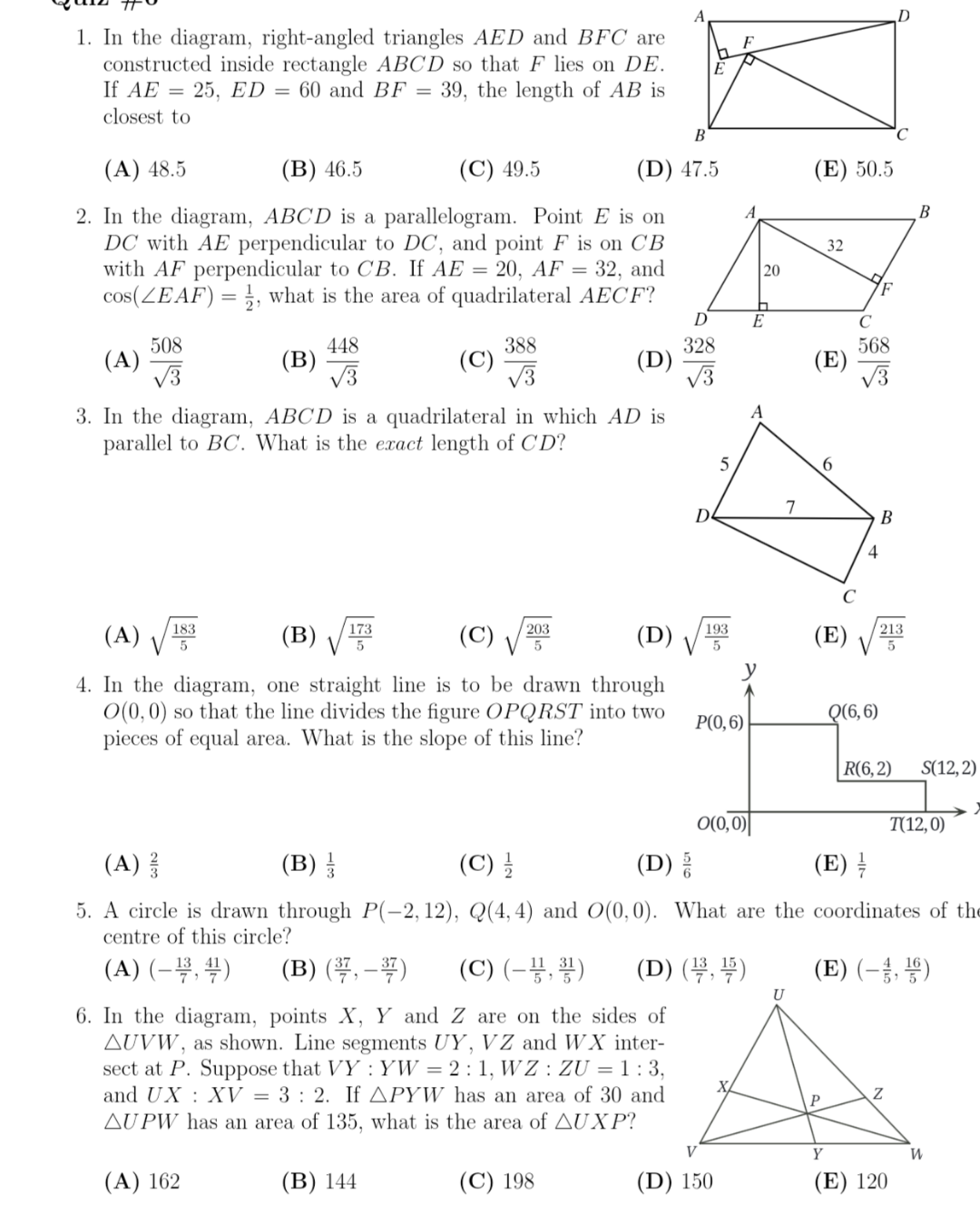 Solved In the diagram, right-angled triangles AED and BFC | Chegg.com