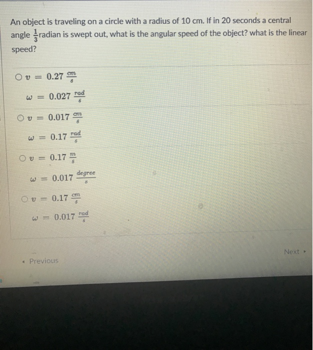 Solved An object is traveling on a circle with a radius of | Chegg.com