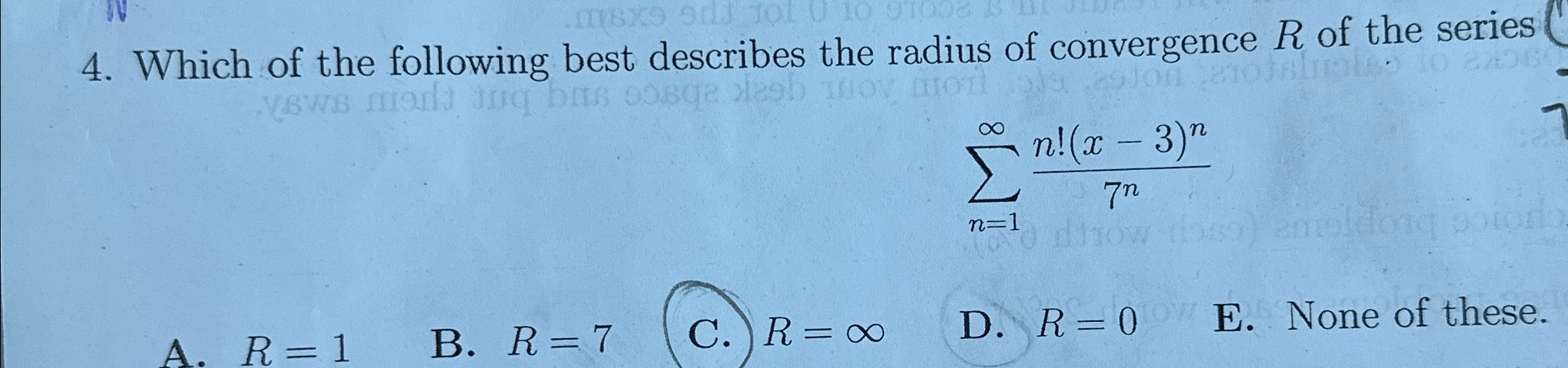 Solved Which of the following best describes the radius of | Chegg.com