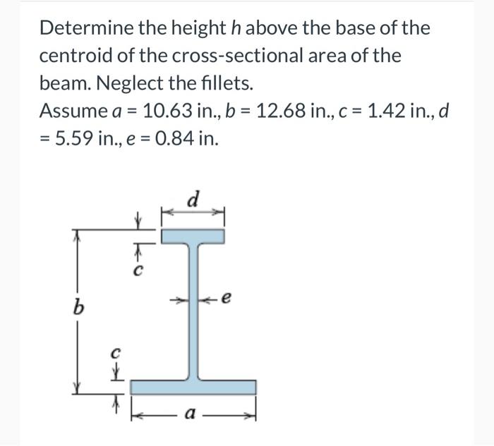 Determine the height h above the base of the centroid | Chegg.com