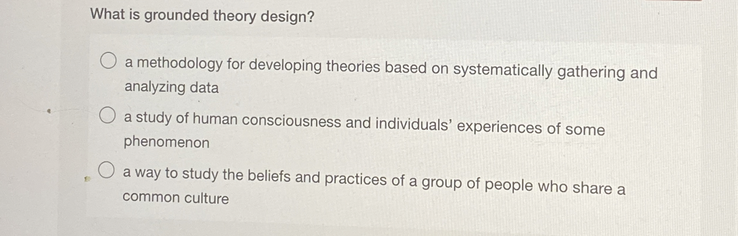 Solved What is grounded theory design?a methodology for | Chegg.com