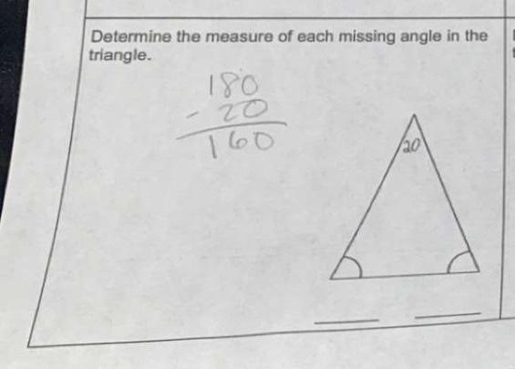 Solved Determine the measure of each missing angle in the | Chegg.com