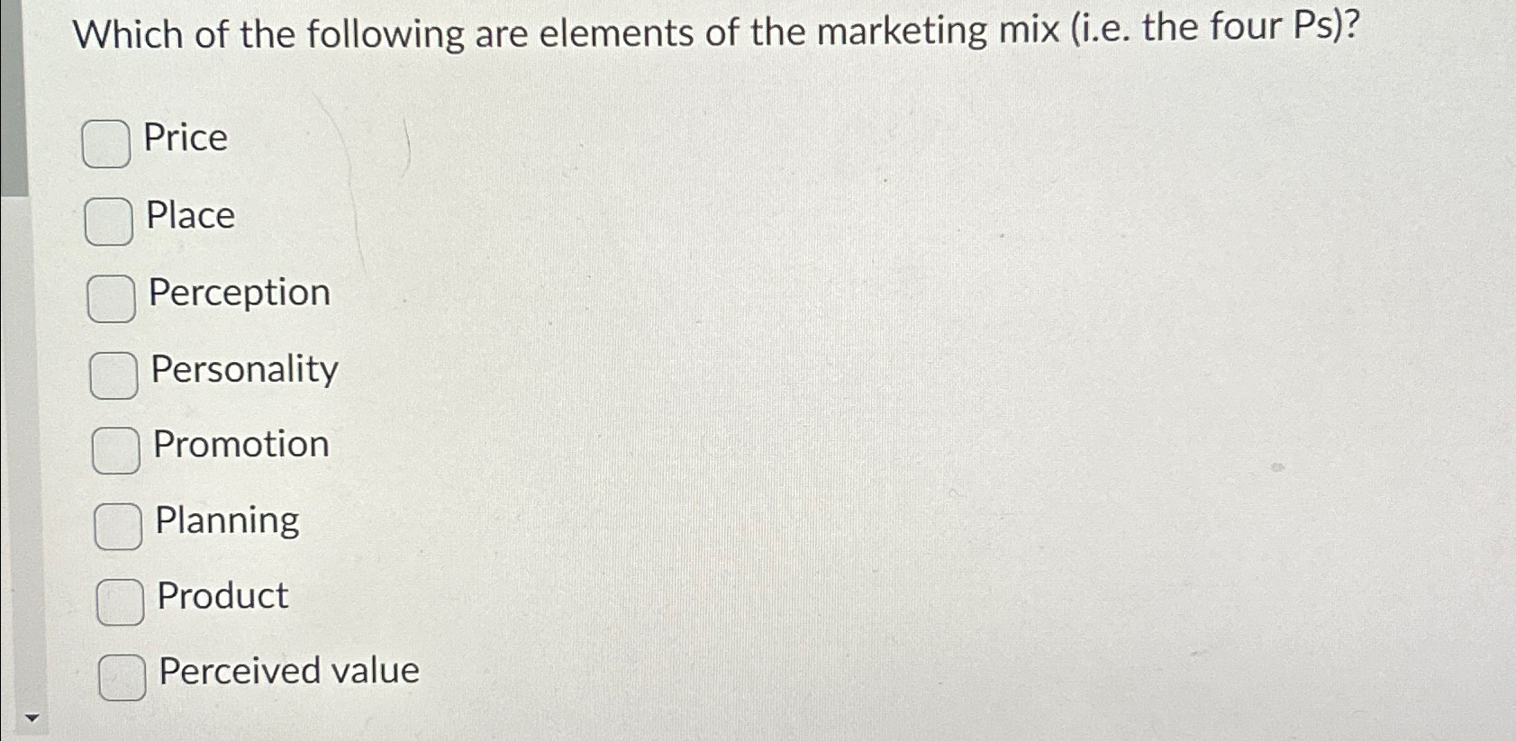 Solved Which of the following are elements of the marketing | Chegg.com